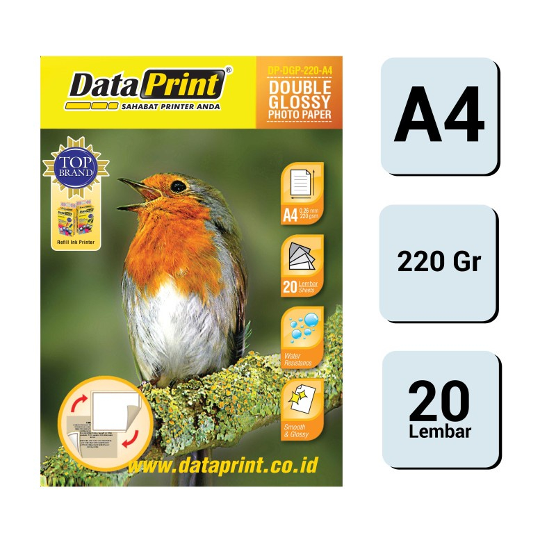 Jual Kertas Foto Data Print Double Glossy Photo Paper A4 220gsm ...