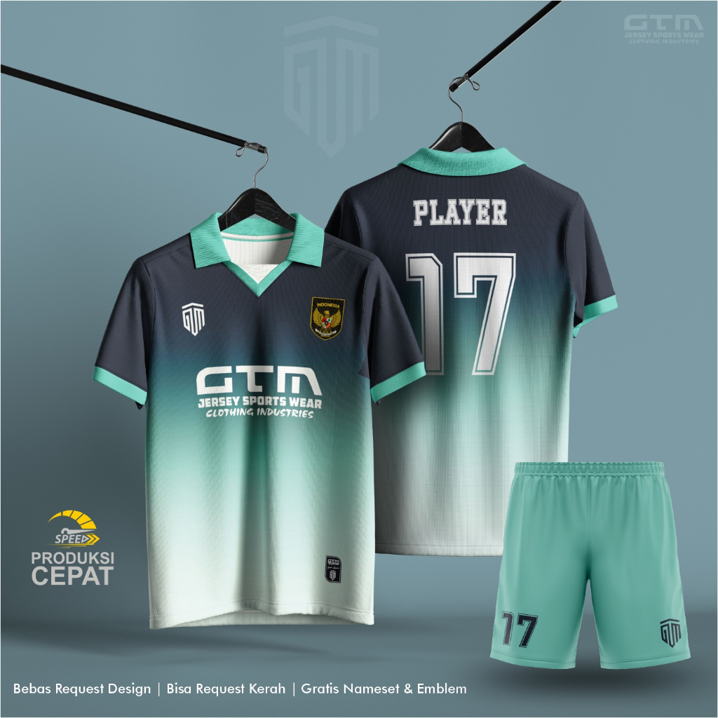 Jual JERSEY BOLA FUTSAL GRADASI TOSCA DENIM KERAH RETRO ~ FREE CUSTOM ...