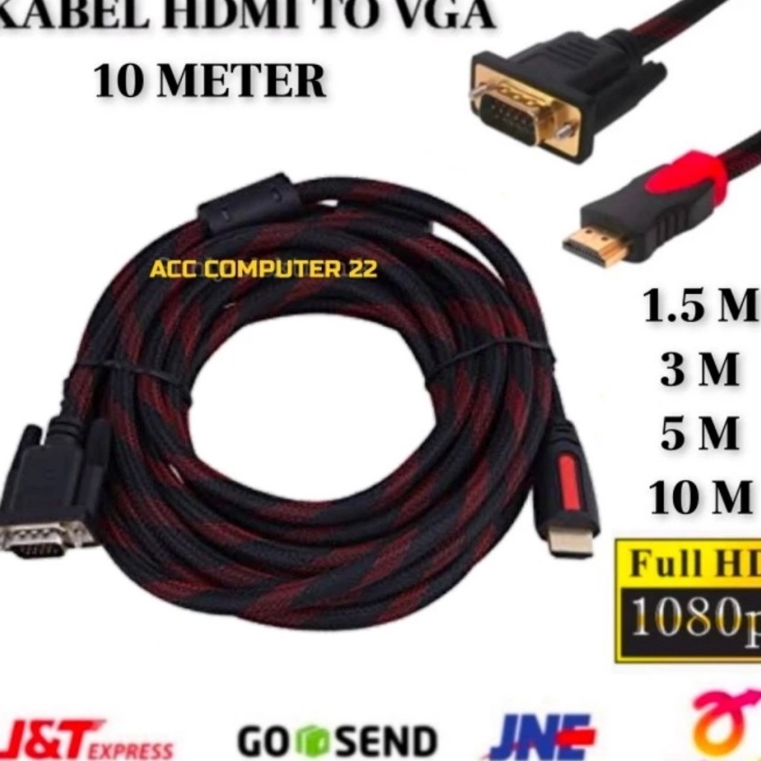 Jual kabel hdmi to vga panjang 3 meter high quality c Produk Terkini Terkini | Shopee Indonesia