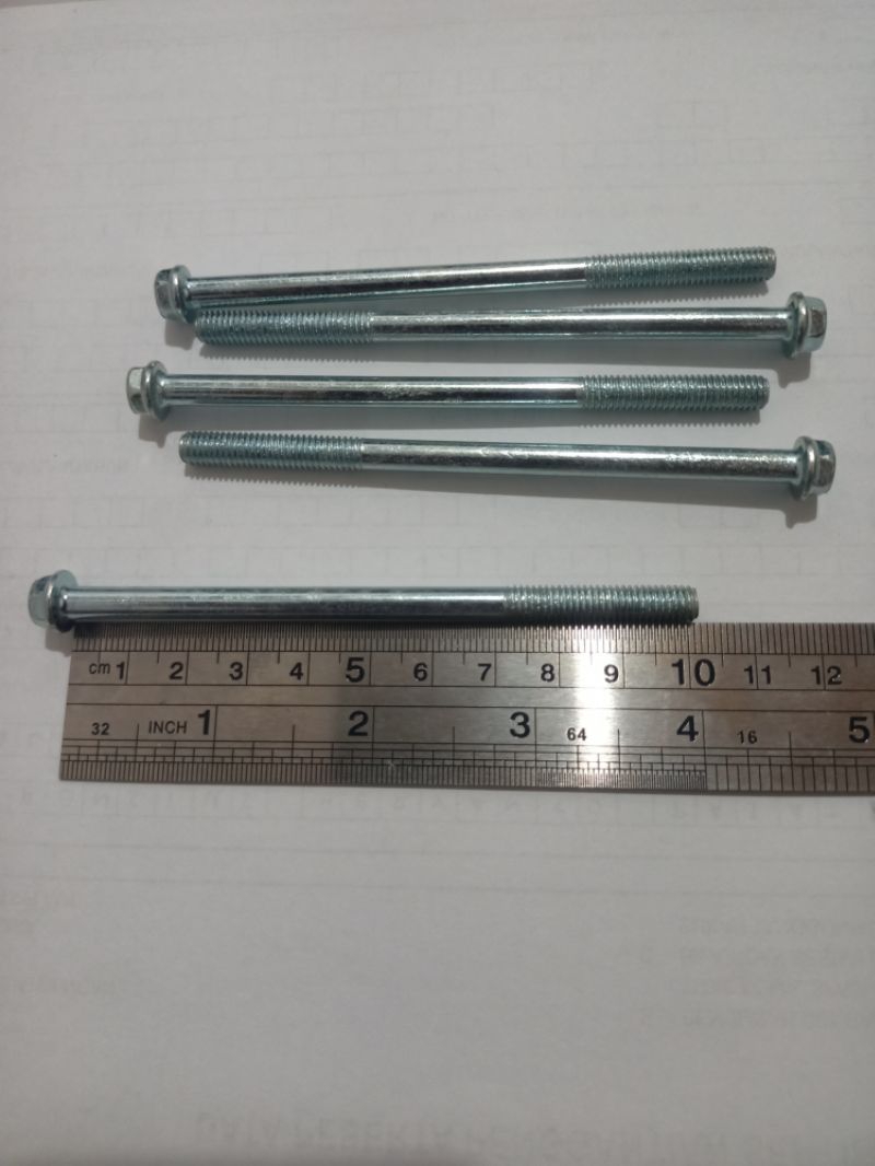 Jual BAUT M6X100 FLANGE BOLT BAUT MESIN/CVT UKURAN 100MM | Shopee Indonesia