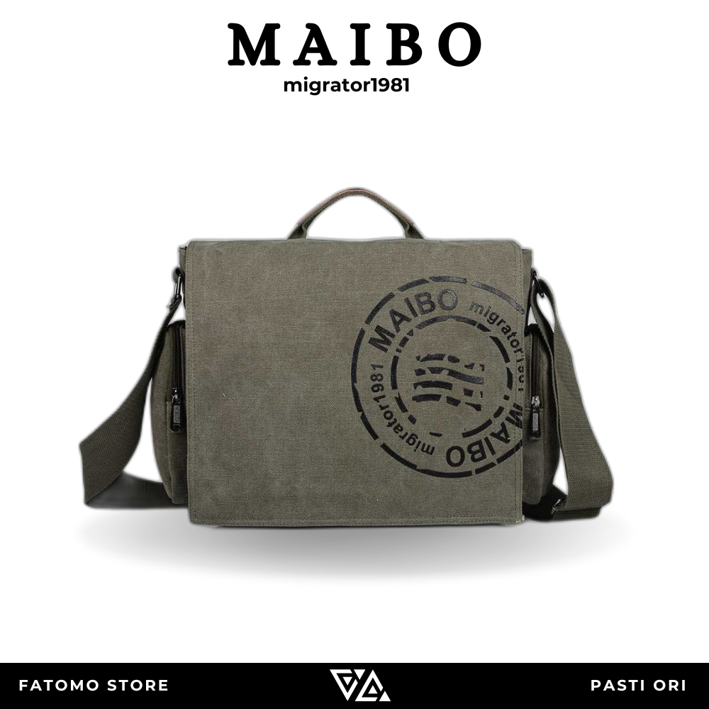 Jual [ORI] MAIBO Tas Selempang Bahu Kanvas Pria Sling Bag Canvas ...