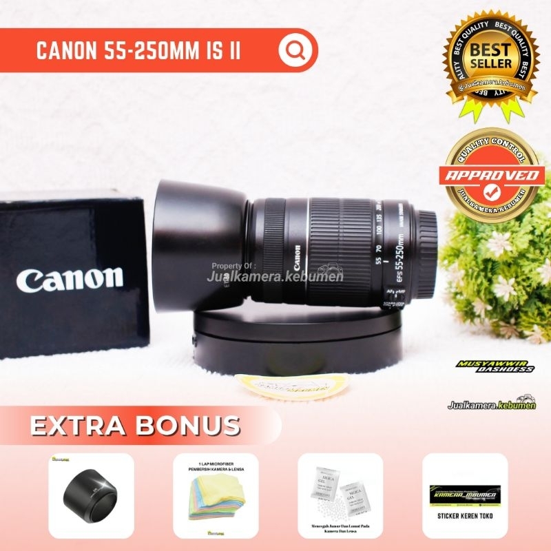 Jual LENSA TELE CANON 55-250MM IS MULUS LIKENEW BANYAK BONUSNYA ...