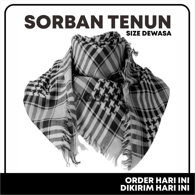 Jual SORBAN ARAB / SORBAN HITAM PUTIH / SORBAN PALESTINA / SORBAN ...