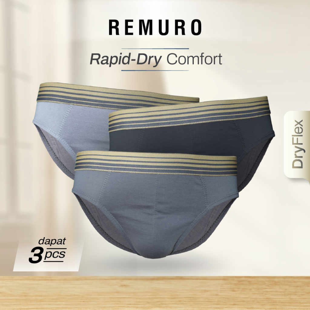 Jual REMURO DryFlex Lite Sand [3 PCS] - Celana Dalam Pria Brief ...