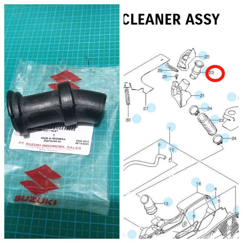 Jual KARET HAWA FILTER UDARA ATAS TUBE DUCT INLET SUZUKI SKYWAVE DAN ...