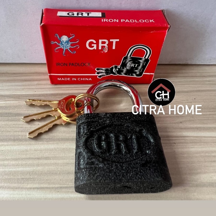 Jual Gembok Hitam Merk GRT Ukuran 60mm Harga 1 pcs | Shopee Indonesia