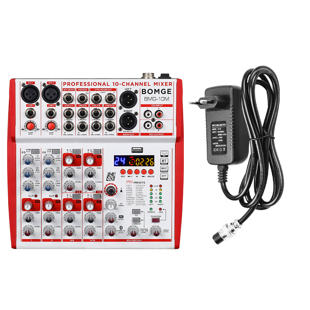 Jual BOMGE 12 Channel 24 DSP usb Audio Mixer Input sound board Mixer with Mic Preamps and ...