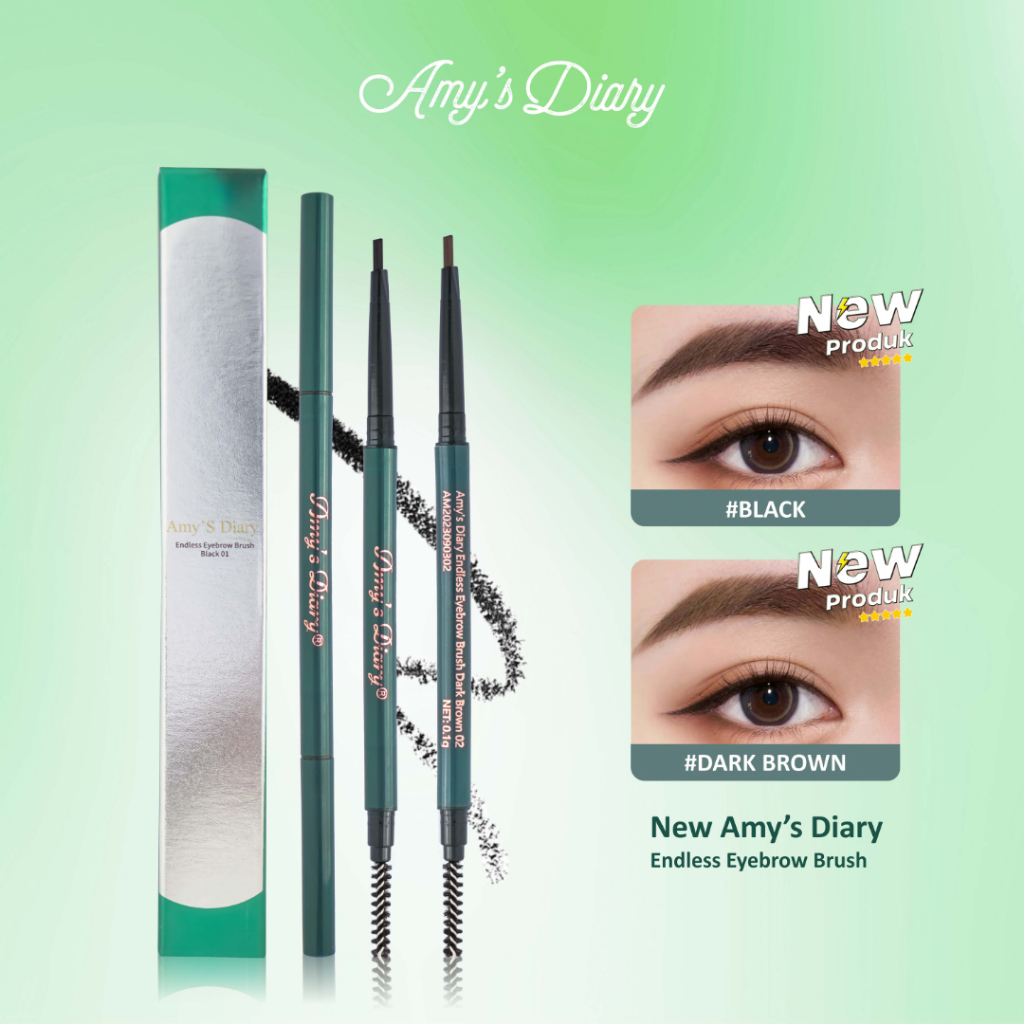 Jual [BPOM] Amy's Diary Endless Eyebrow Soft Brush Pensil Alis Double-Ended 2 in 1 | Shopee ...