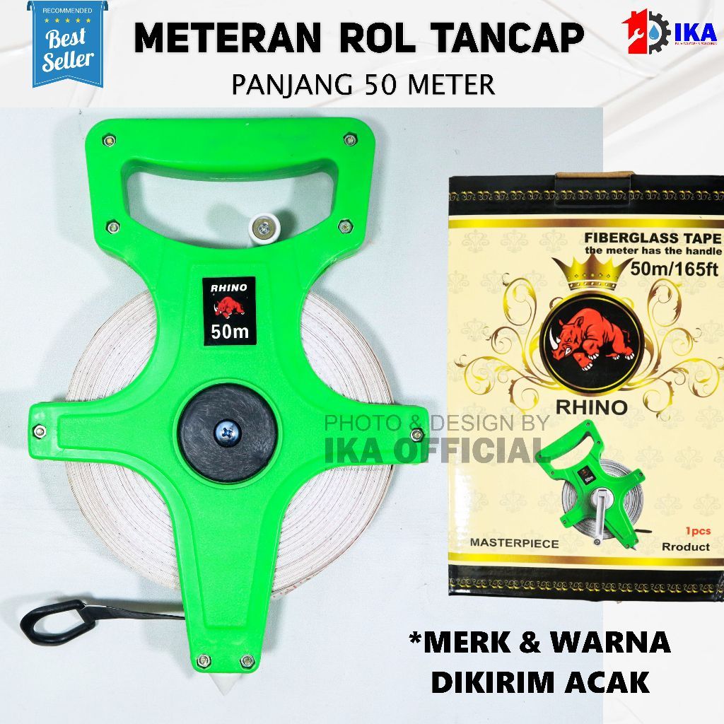 Jual Meteran Tancap / Meteran Tanah / Meteran Rol 30/50/100 Meter / Meteran Fiber 50 Meter ...