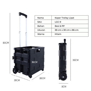 Jual Troli Belanja Portable Keranjang Troli Lipat Dorong Multifungsi ...
