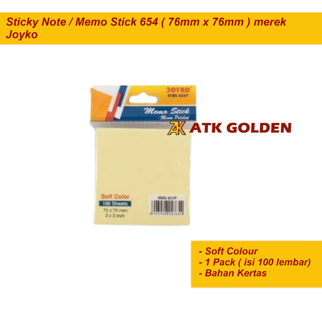 Jual Sticky Note/Memo Stick 654 Ukuran Sedang | Shopee Indonesia