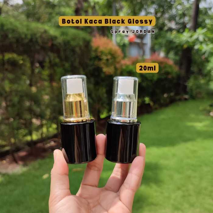 Jual Botol Spray Botol Kaca Black Glossy 20ml Botol Skincare Botol Kaca ...