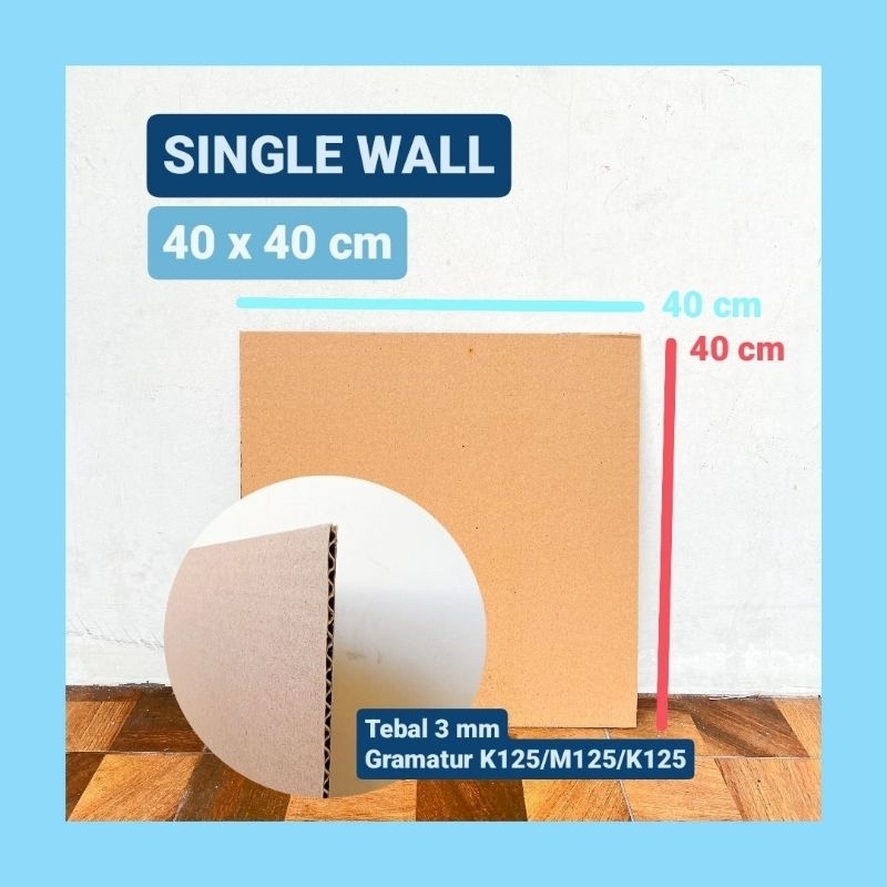 Jual kardus lembaran single wall 40 x 40 cm, tebal 3mm, karton sheet ...