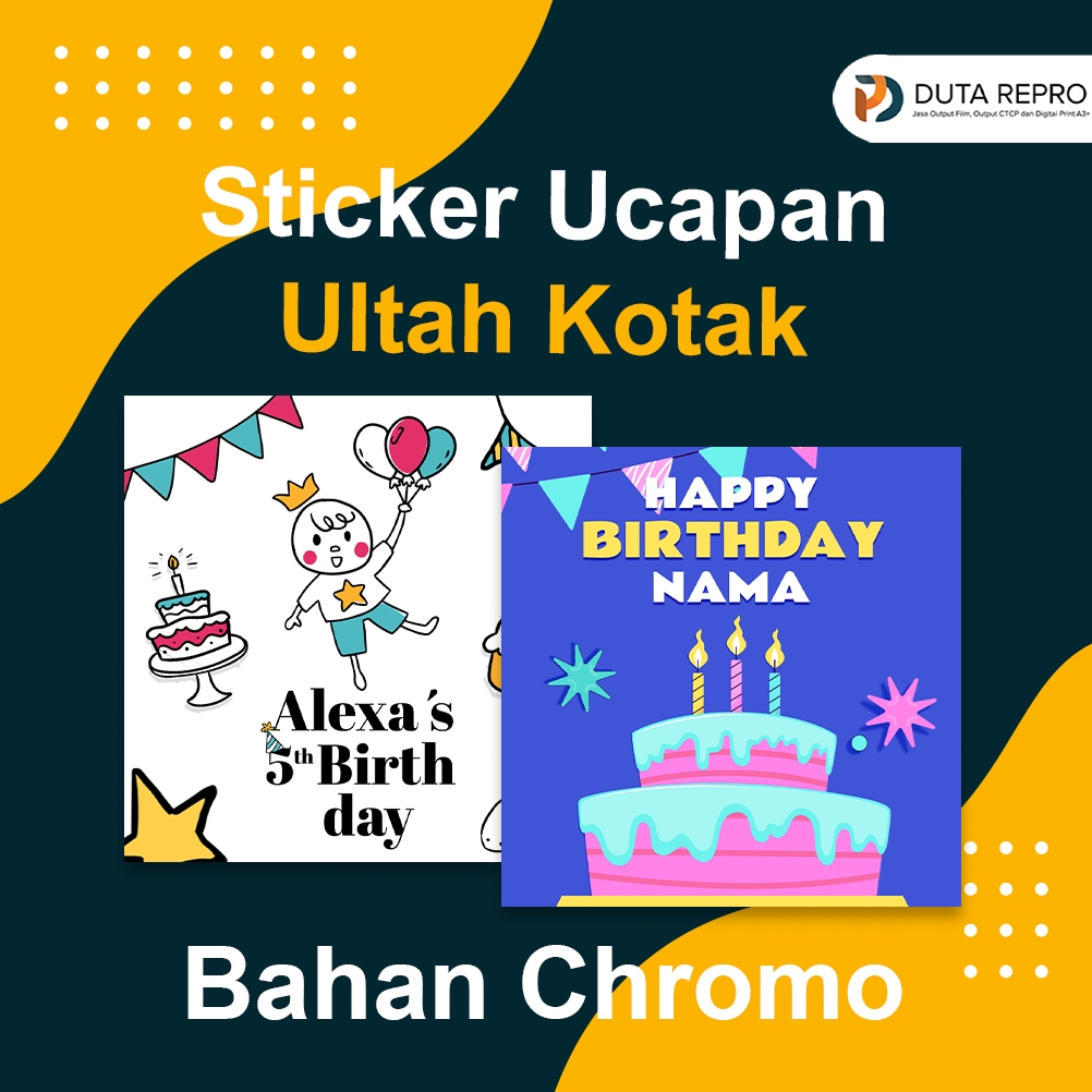 Jual STIKER UCAPAN ULTAH/STIKER KOTAK/STIKER CHROMO/ STIKER CUSTOME ...