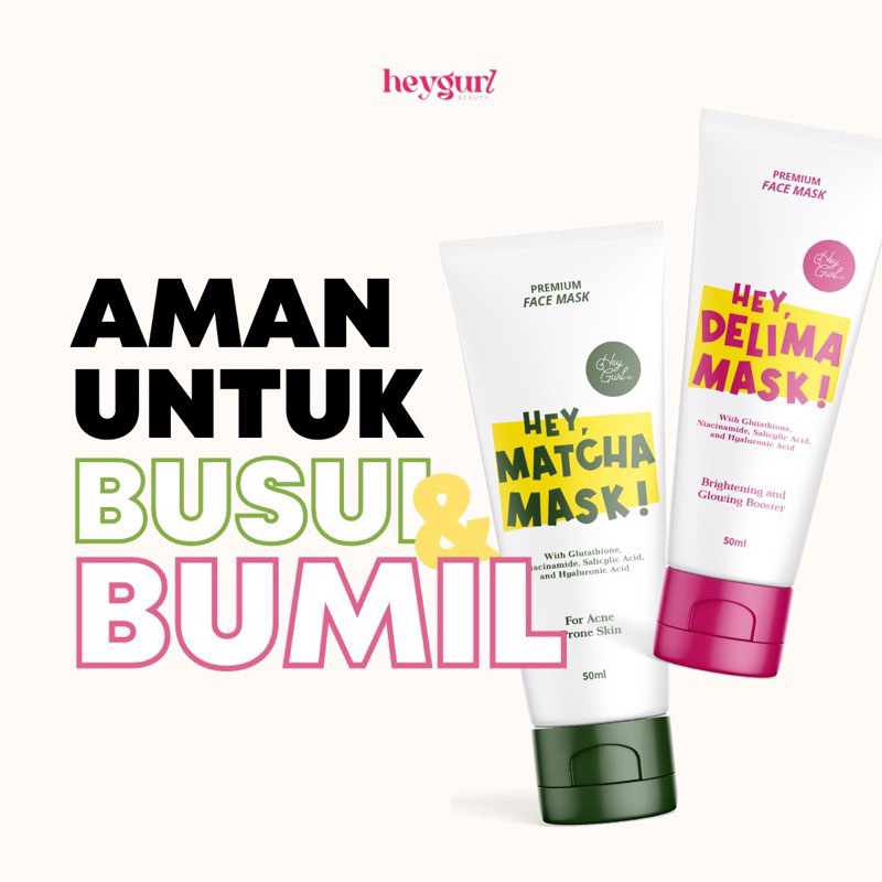 Jual [READY MATCHA] Heygurl Hey Delima Mask | Hey Matcha Mask Facemask ...