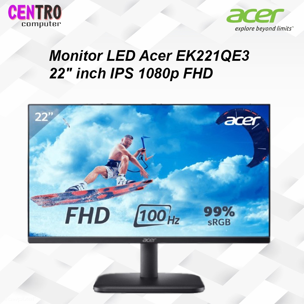 Jual Monitor LED 22 Acer EK221QE3 22 inch IPS 1080p FHD 100Hz VGA HDMI ...