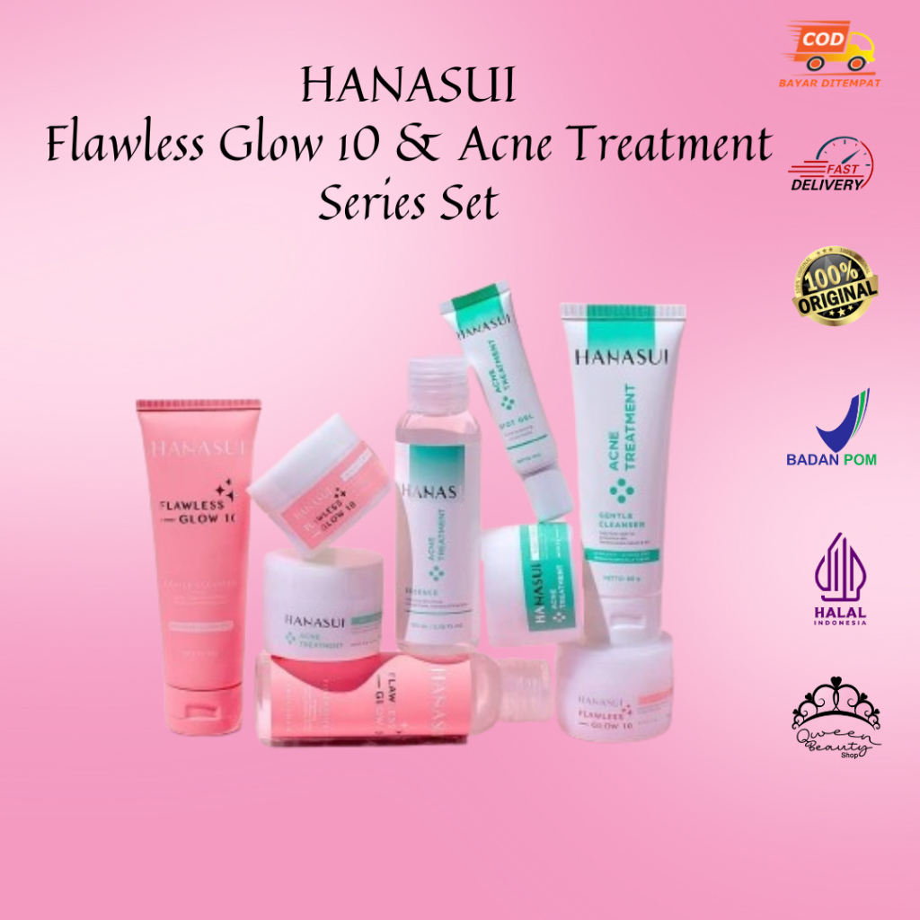 Jual HANASUI Flawless Glow 10 & Acne Treatment Series Set | Shopee ...