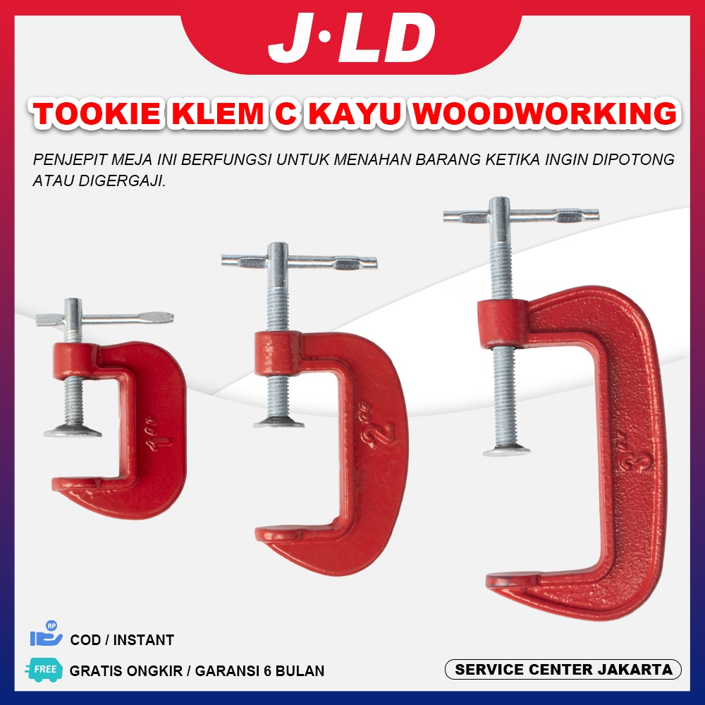 Jual JLD TOOKIE KLEM C KAYU WOODWORKING PENJEPIT MODEL TYPE C CLAMP ...
