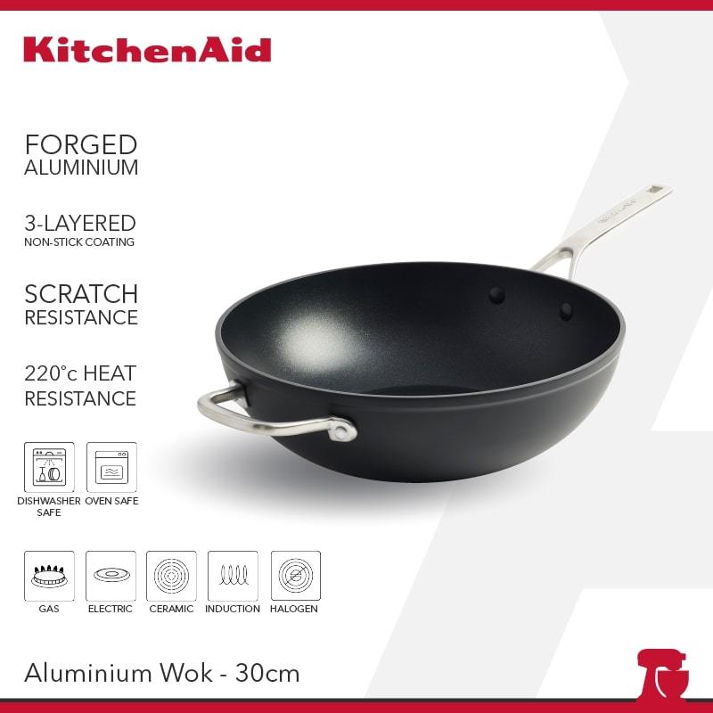 Jual KitchenAid Forged Hardened Aluminium Wok 30 cm CC003584-001 ...