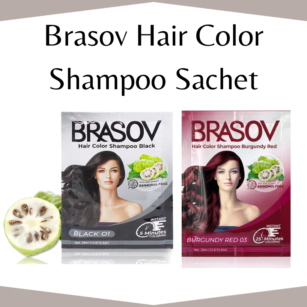Jual Brasov Hair Color Shampoo Sachet 25ml/Pewarna Rambut | Shopee ...
