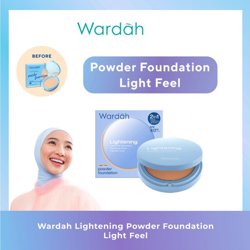 Jual Wardah Lightening Powder Foundation Light Feel | Bedak Wardah ...