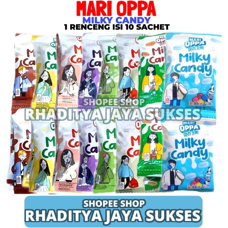 Jual Milky Candy Mari Oppa 1 Renceng Isi 10 Sachet 12gr | Shopee Indonesia