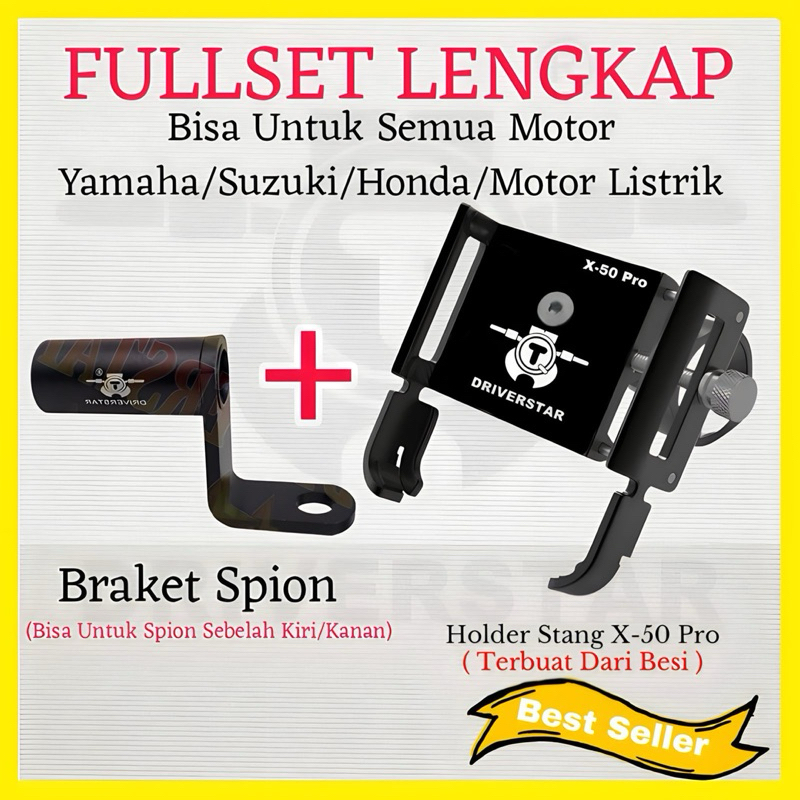 Jual Holder Stang Motor X-50 Pro + Bracket Spion Motor Penyangga Holder ...