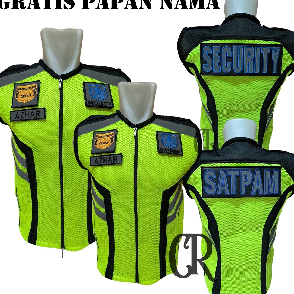 Jual Rompi Security Satpam Bahan DoubleMesh Tebal Model Hijau Stabilo ...