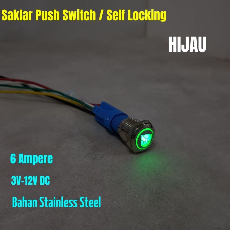 Jual Saklar LED Stainless Tombol On Off Push Button Metal Universal ...