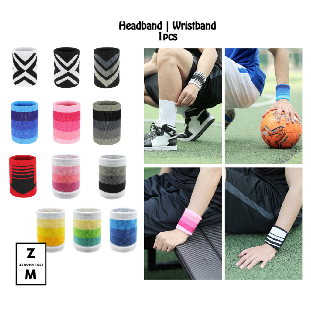 Jual Wrist Band Wristband Handband Hand Wrist Bandana Headband Sport Handuk Katun Towel Sweat ...