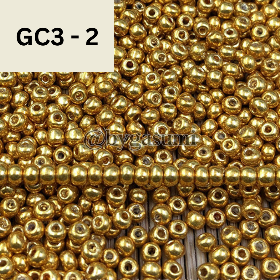 Jual (GC2 & GC3) Manik Emas Premium Ukuran Seragam 2 mm (11/0) & 3 mm ...