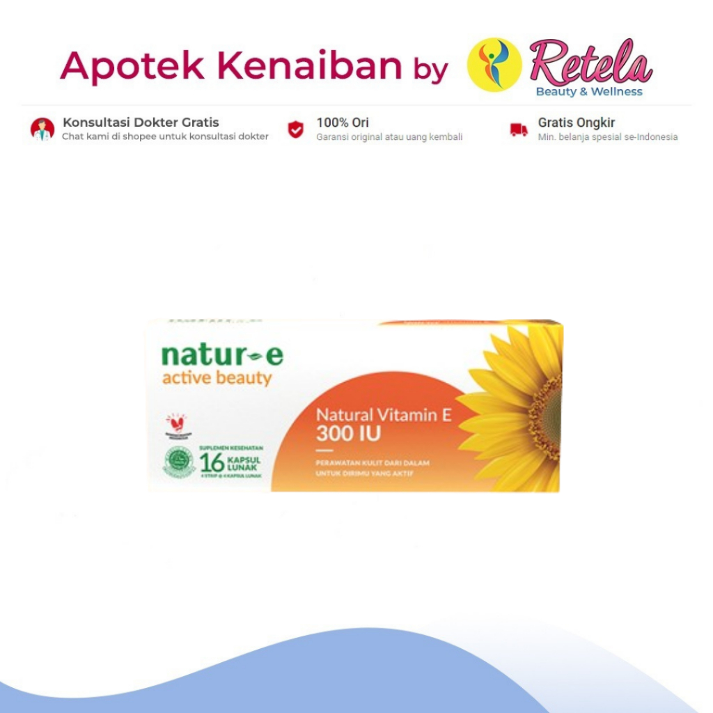 Jual NATUR-E ACTIVE BEAUTY NATURAL VITAMIN E 300 IU BOX 16 KAPSUL ...