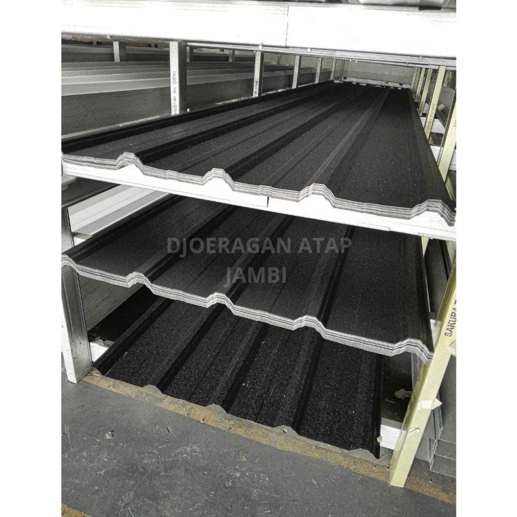 Jual Atap Spandek Meteran Warna Merah Maron dan Hitam Dop Gobi Puma 0. ...