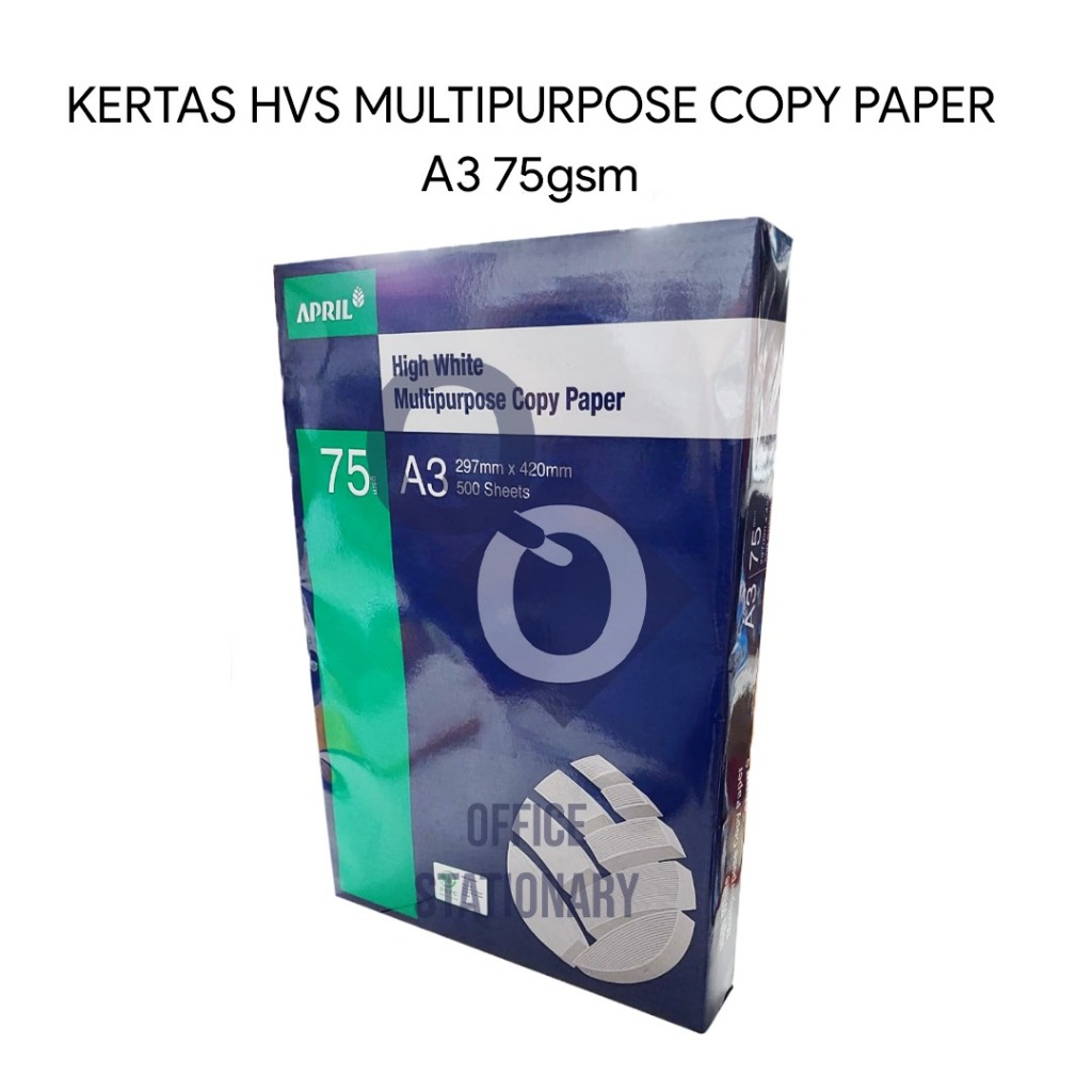 Jual Kertas HVS April A3 75 gram 75gr HVS MultiPurpose Copy Paper 1 Rim ...