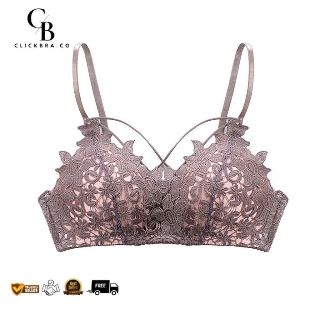 Jual CLICKBRA | BR400 Bra BH Push Up Tanpa Kawat Wanita Motif bunga ...