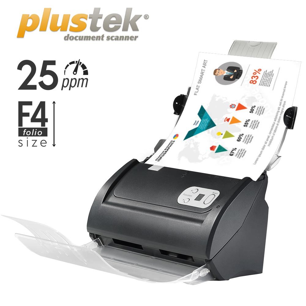 Jual Plustek Scanner SmartOffice PS186 - 25 Lembar/menit (F4/Folio ...