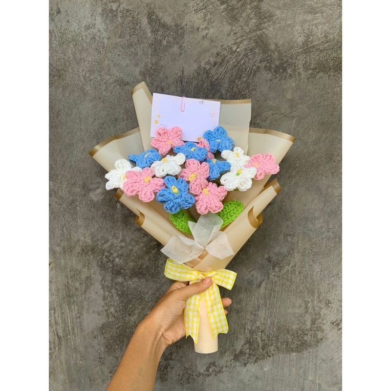 Jual READY BUKET BUNGA RAJUT FORGET ME NOT 2 TANGKAI | Shopee Indonesia
