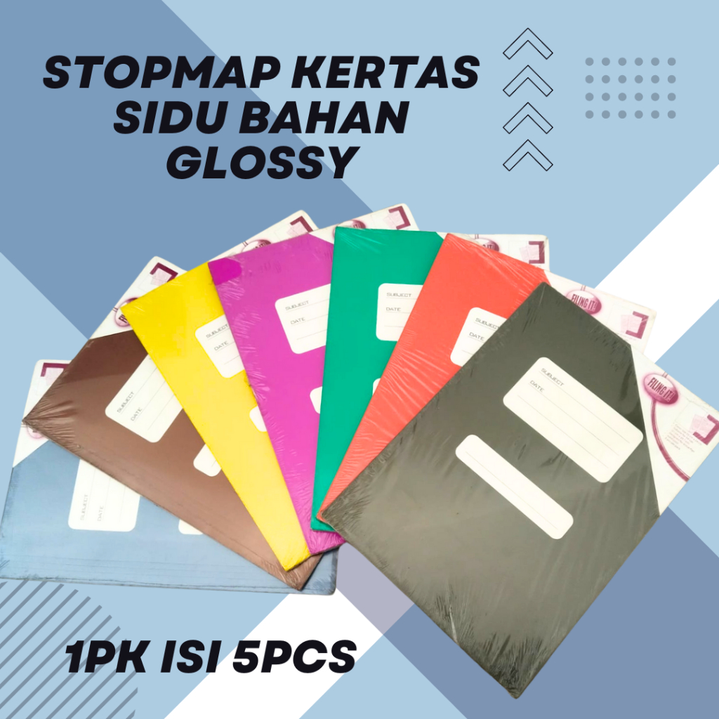 Jual Map Stopmap kertas sidu bahan glossy ukuran f4 isi Per Pak 5 ...
