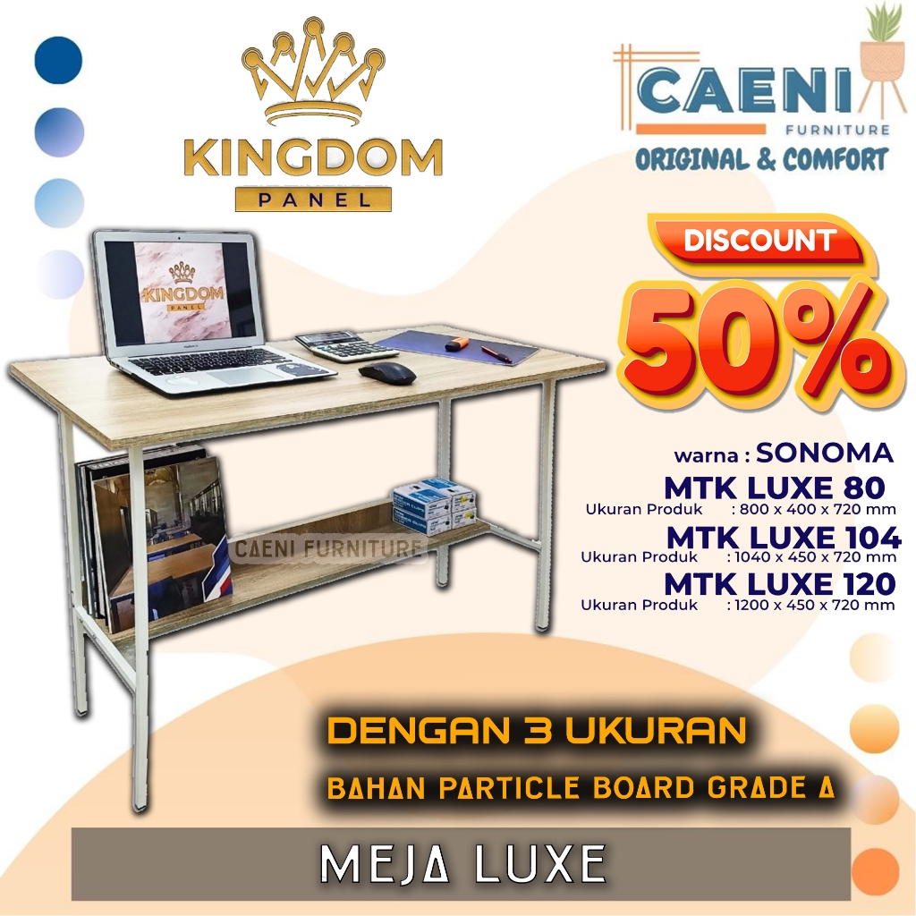 Jual Meja Belajar / Kantor / Kios / Gaming / Minimalis aesthetic - MTK Luxe Kingdom | Shopee ...