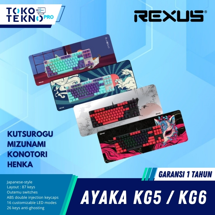 Jual Rexus Ayaka TKL KG5 / KG6 Japanese Theme Keyboard Deskmat Combo ...
