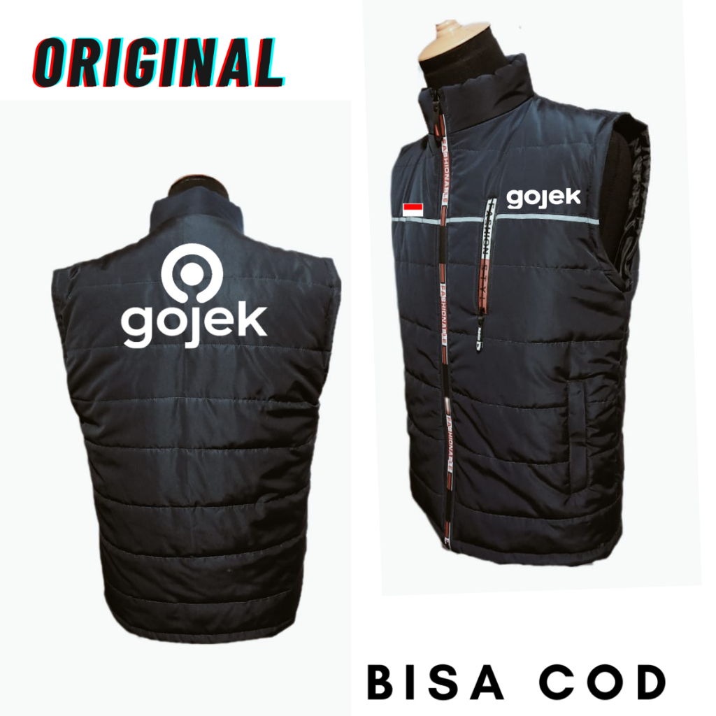 Jual Jaket Rompi Pria Wanita Gojek / Rompi Musim Dingin Pria Ojol ...
