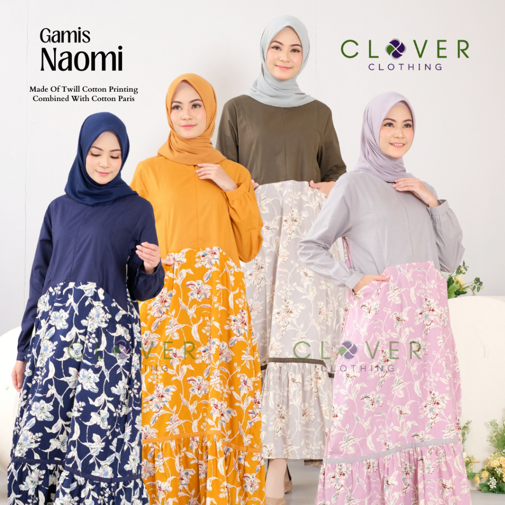 Jual Gamis Naomi Clover Clothing | Baju Gamis Terbaru 2024 Baju Wanita ...