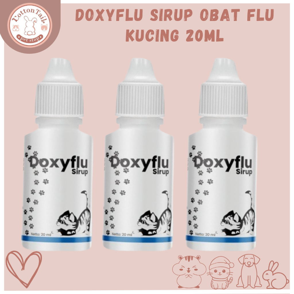 Jual DOXYFLU Obat Flu Kucing Pilek Bersin Demam 20ml - Obat FLu Demam ...
