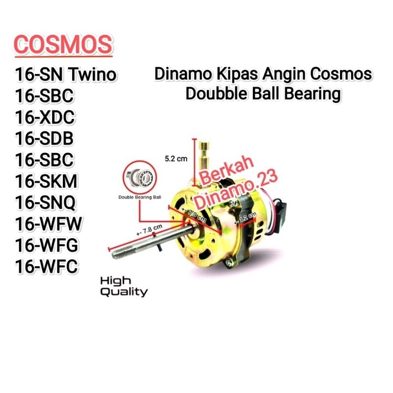 Jual Dinamo / Mesin Kipas Angin Cosmos 16-SN Twino / 16-SBC /16-XDC ...
