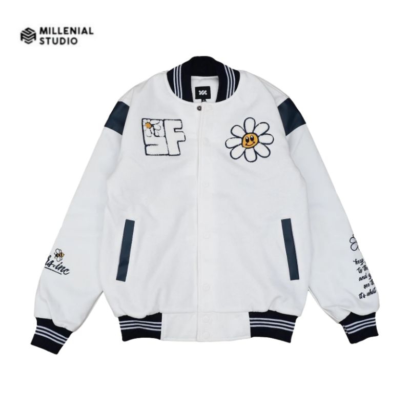 Jual Varsity Jacket Sunshine White Flower Others | Millenial Studio ...