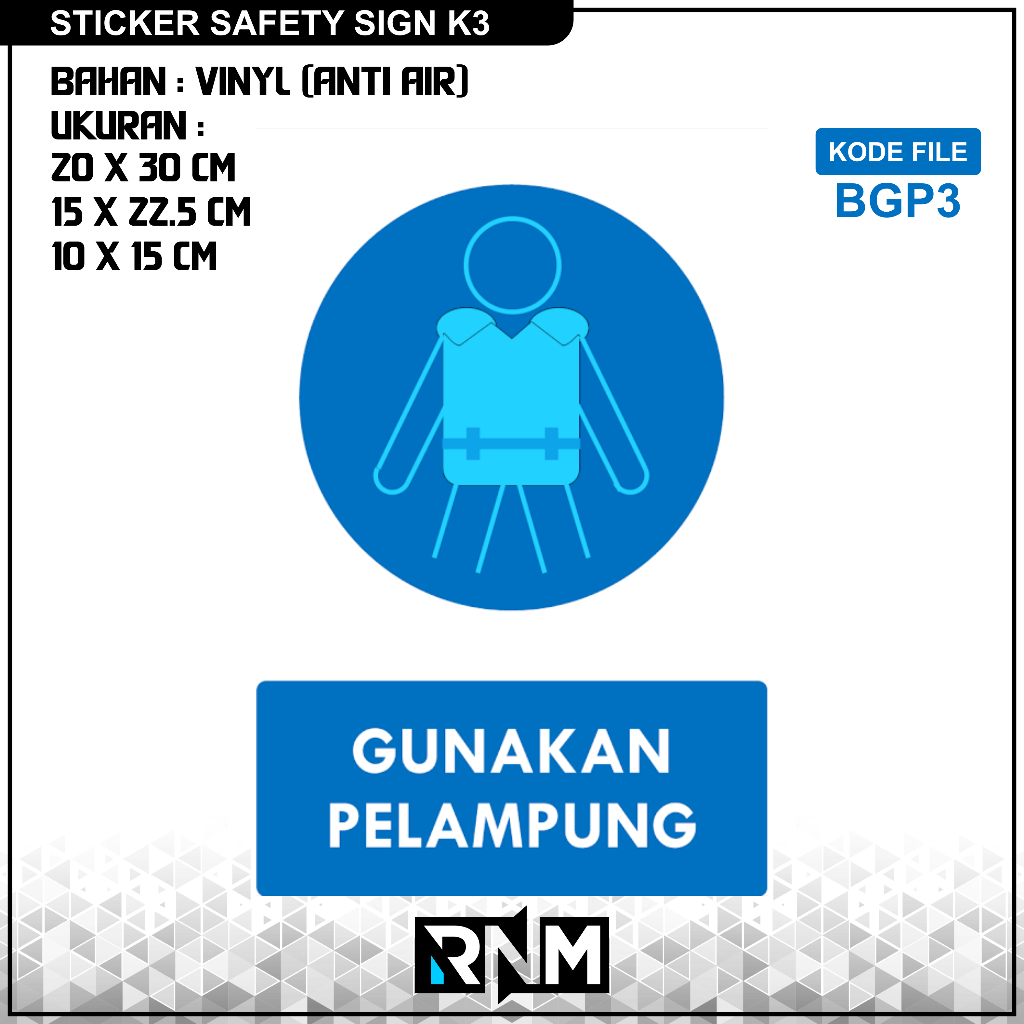 Jual STICKER SAFETY SIGN RAMBU K3 GUNAKAN PELAMPUNG | Shopee Indonesia