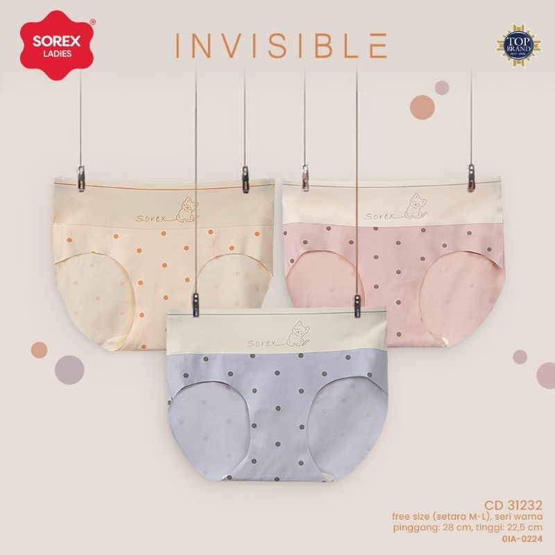 Jual Sorex Invisible 31232 seamless panty celana dalam wanita cutting ...