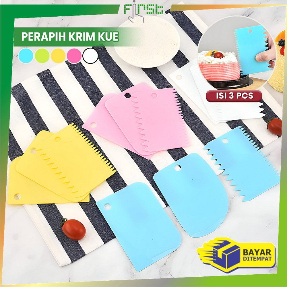Jual FH-C1042 Pemotong Adonan Kue Roti ISI 3PCS Scraper Kue Perapih ...