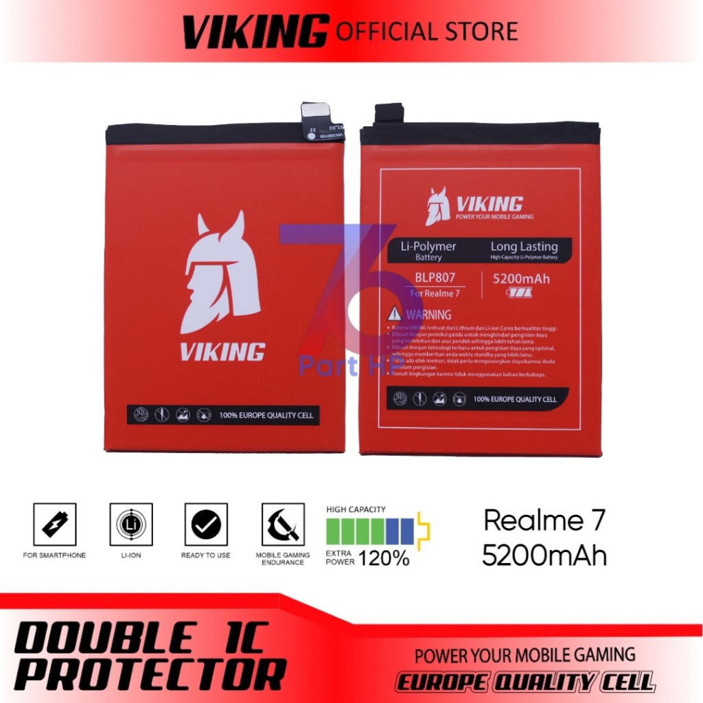 Jual Baterai Double Power Viking - BLP-807 / BLP807 / Realme 7 / Realme ...