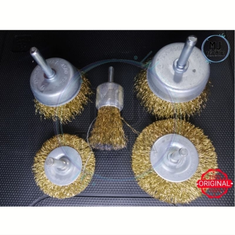 Jual Sikat Kawat Set Isi 5pcs Sikat Kawat Mesin Bor Asli Original ...